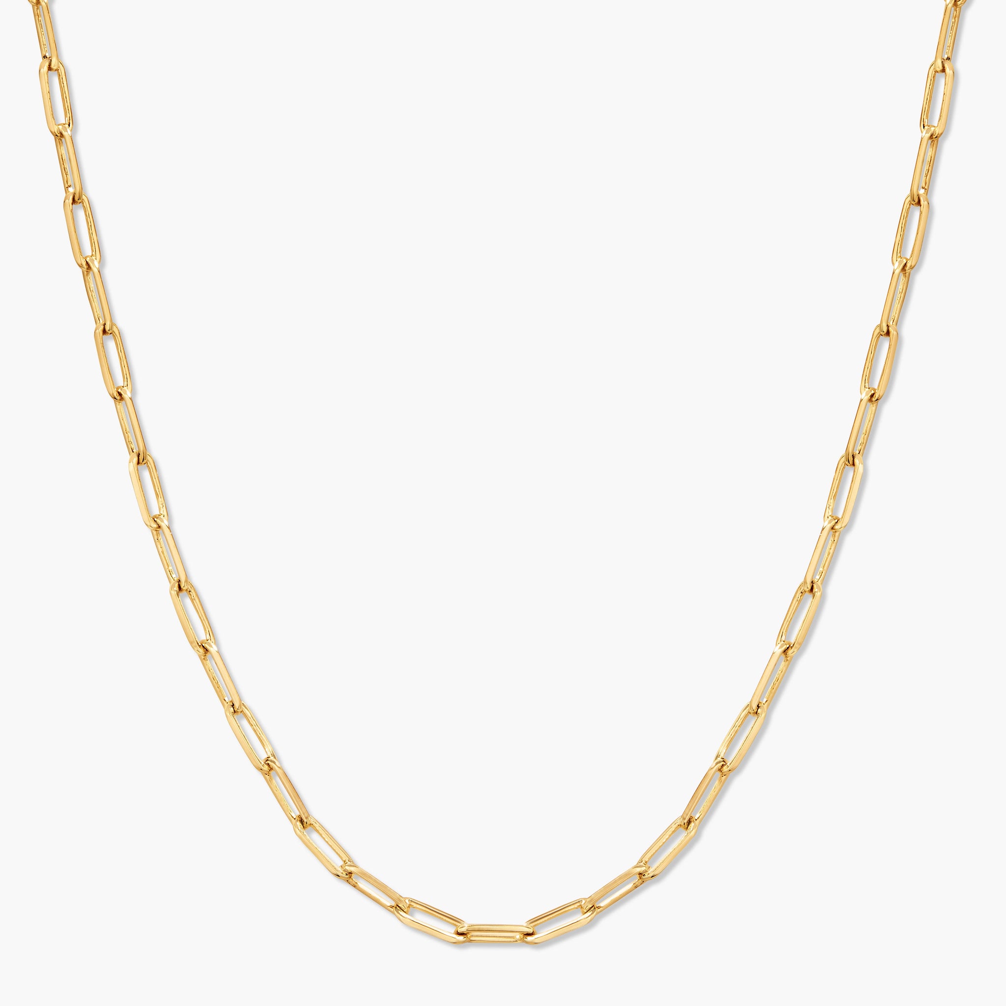 14K Solid Gold 5mm Aurelle Link Chain Necklace - Available in 18-24"
